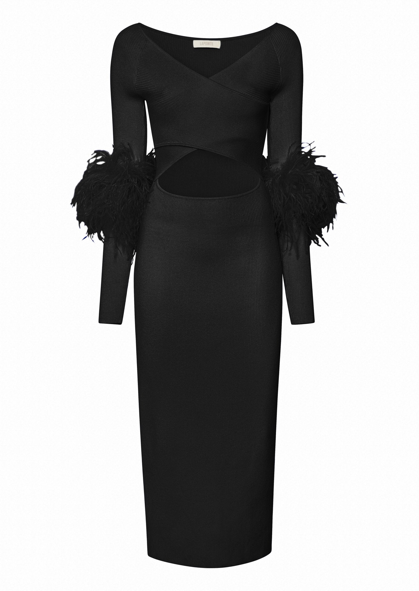 1 Black Crossover Dress With Feathers | Contemporary Ready to Wear ...